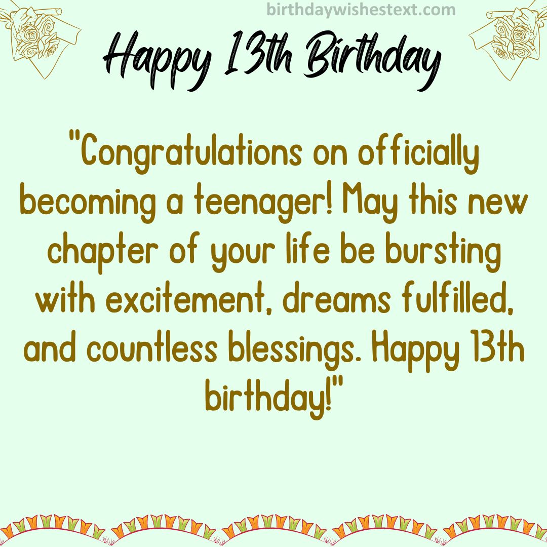 200+ Happy 13th Birthday Wishes, Quotes, Messages with Images