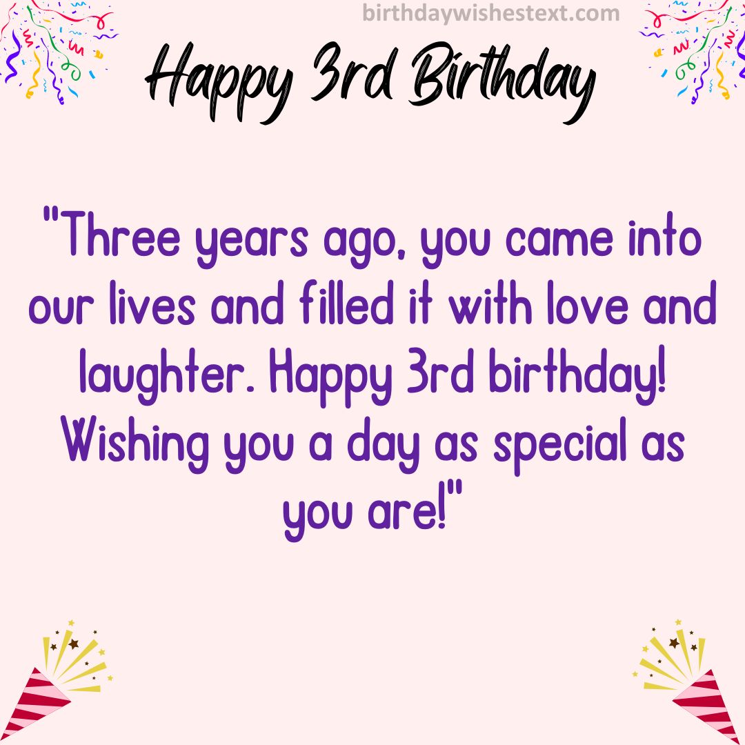 200+ Happy 3rd Birthday Wishes, Quotes, Messages with Images